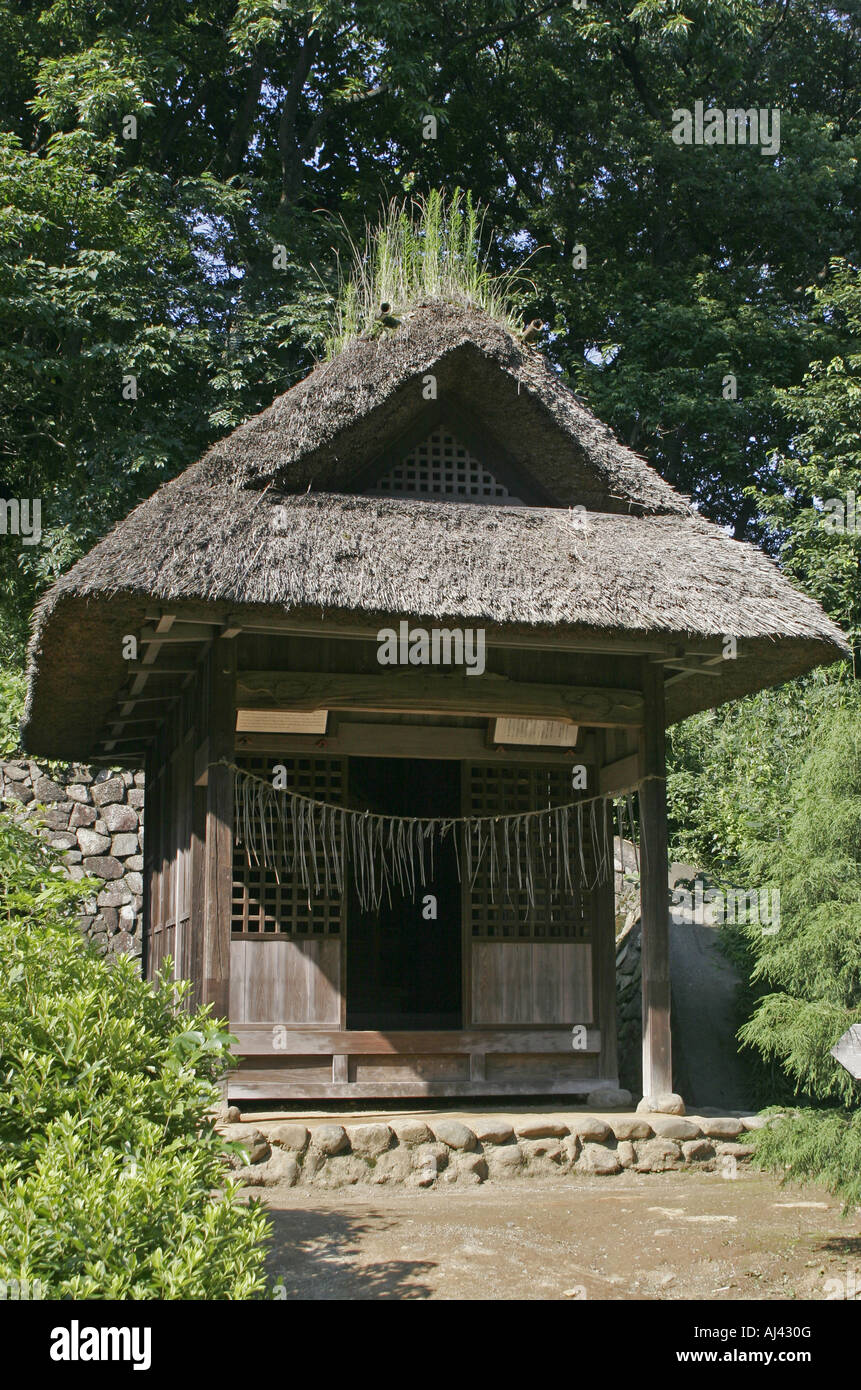 A Mini Shrine at Old Traditional House conserved at Japan Open-Air Folk ...