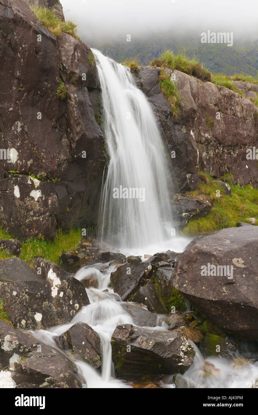 Waterfall Connor Pass Dingle Peninsula County Kerry Ireland Stock Photo ...