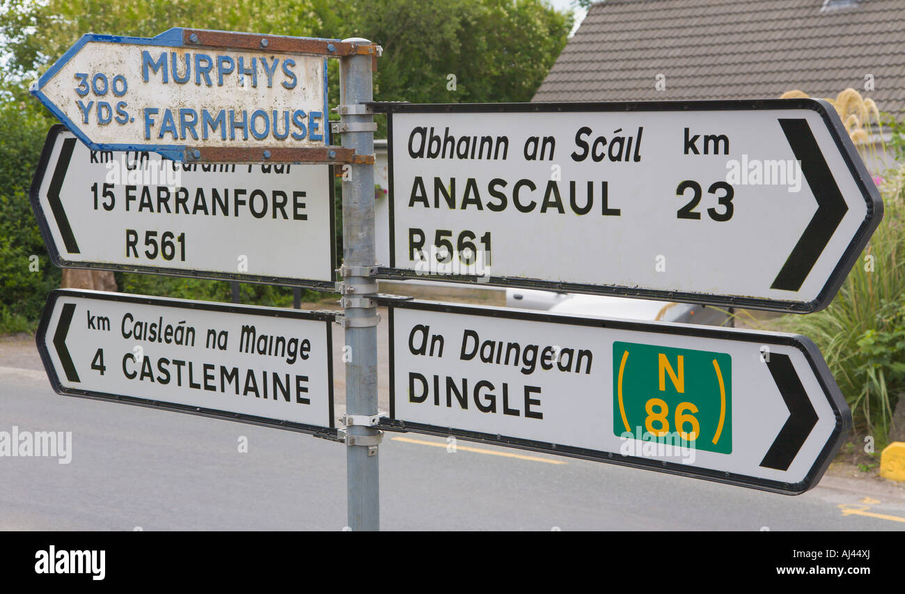 Signposts Dingle Peninsula County Kerry Ireland Stock Photo - Alamy
