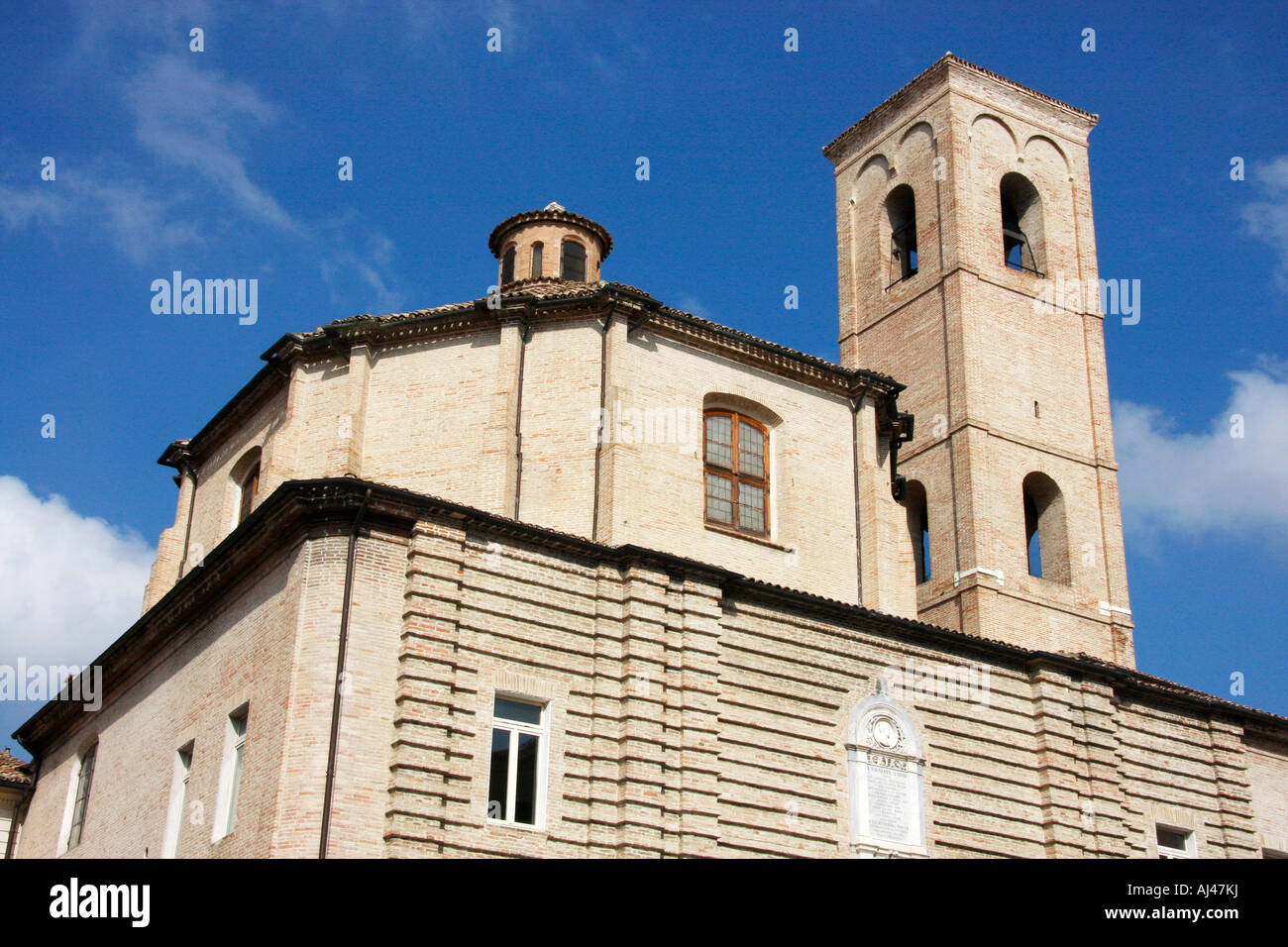 The bell tower in the historic medieval city of Jesi,Le Marche Italy ...