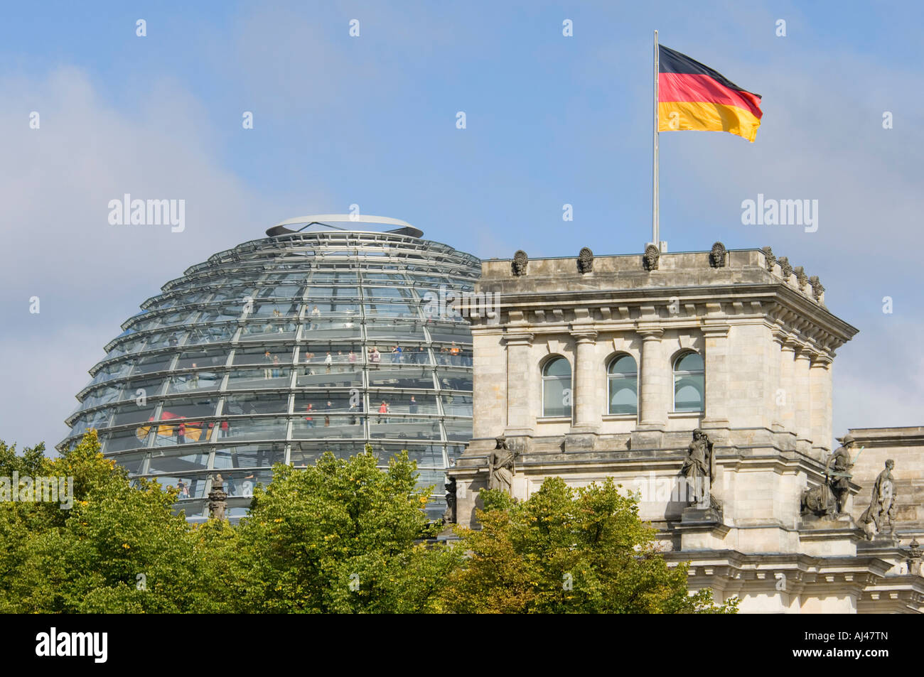 A compressed perspective view of tourists inside the dome on top of the ...