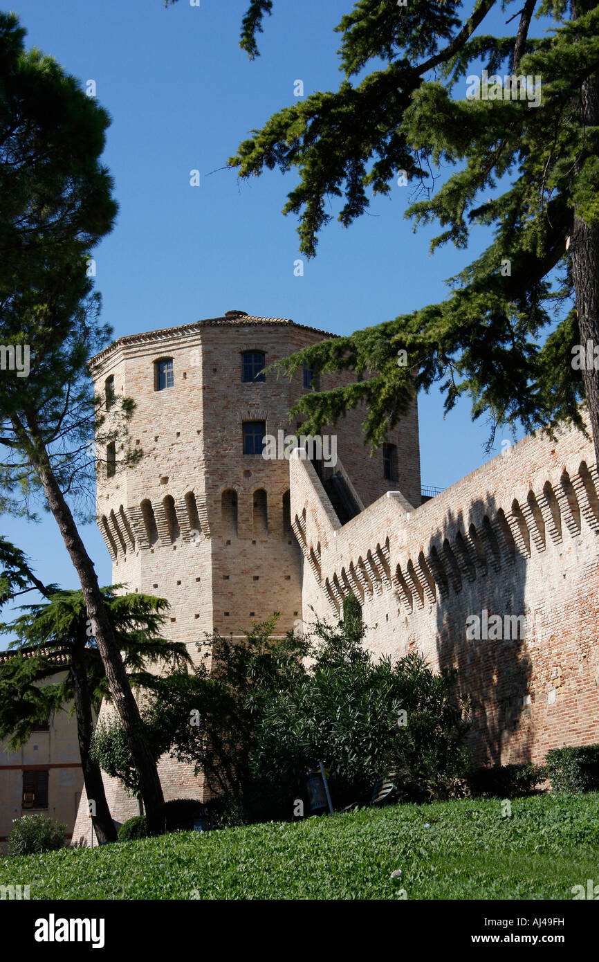 Corner buttress in the massive wall surrounding the medieval town of ...
