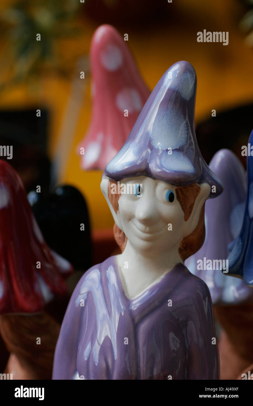 Ceramic elf figure with toadstool hat Stock Photo - Alamy