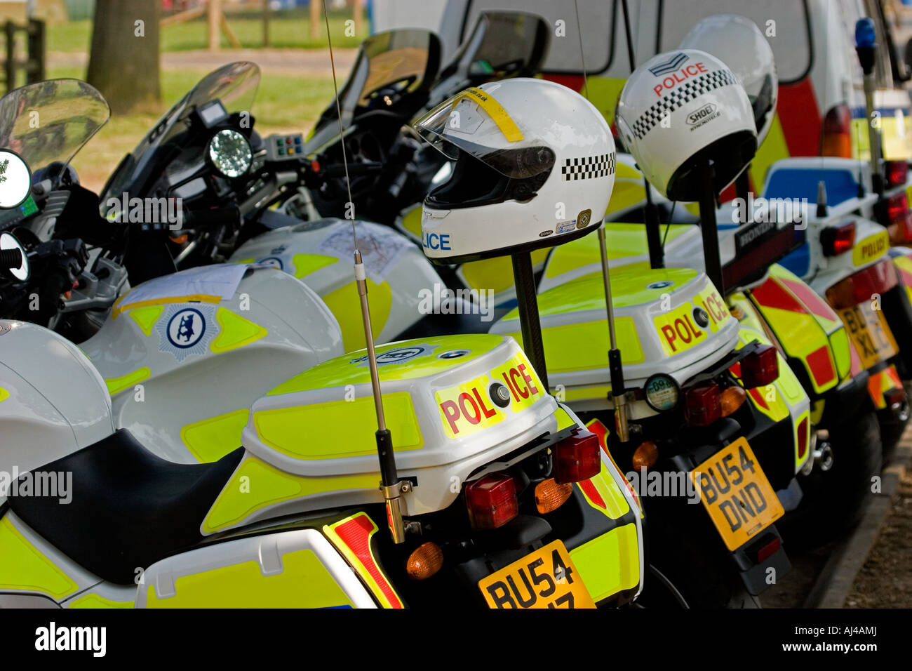 Parked Police Motorbikes, England UK Stock Photo - Alamy