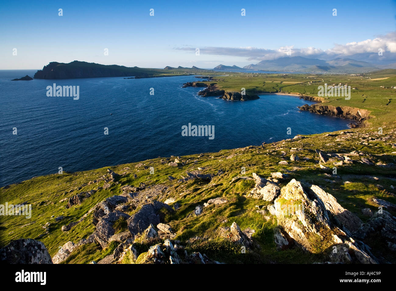 coastal scene of south west kerry ireland, overlooking clogher beach ...