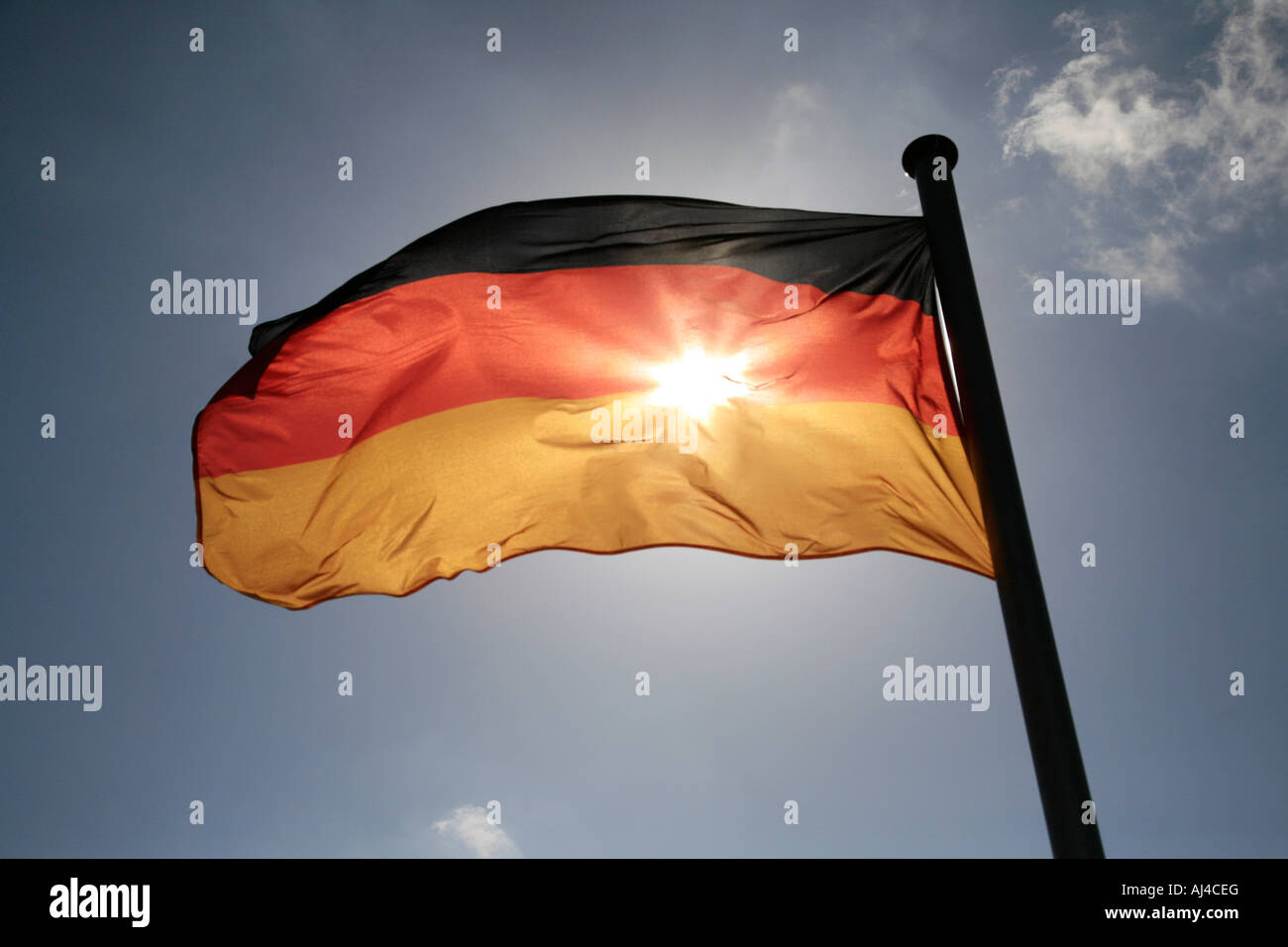 german national flag sun beams Stock Photo - Alamy