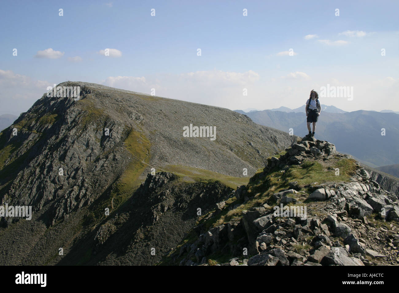 Young girl on The Devil's Ridge on the Ring of Steall Stock Photo - Alamy