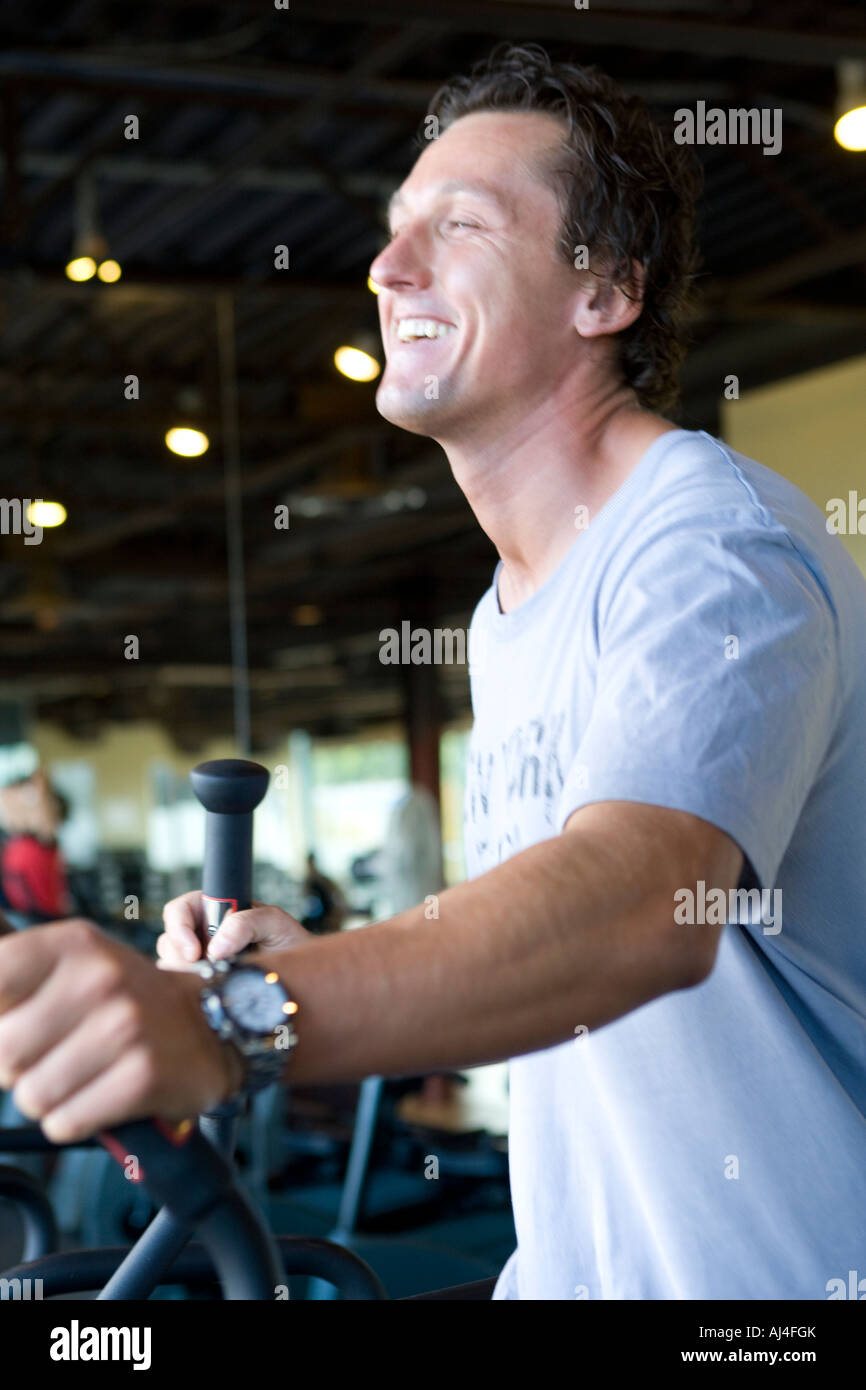 Fit male exercising in a gym Workout Stock Photo - Alamy