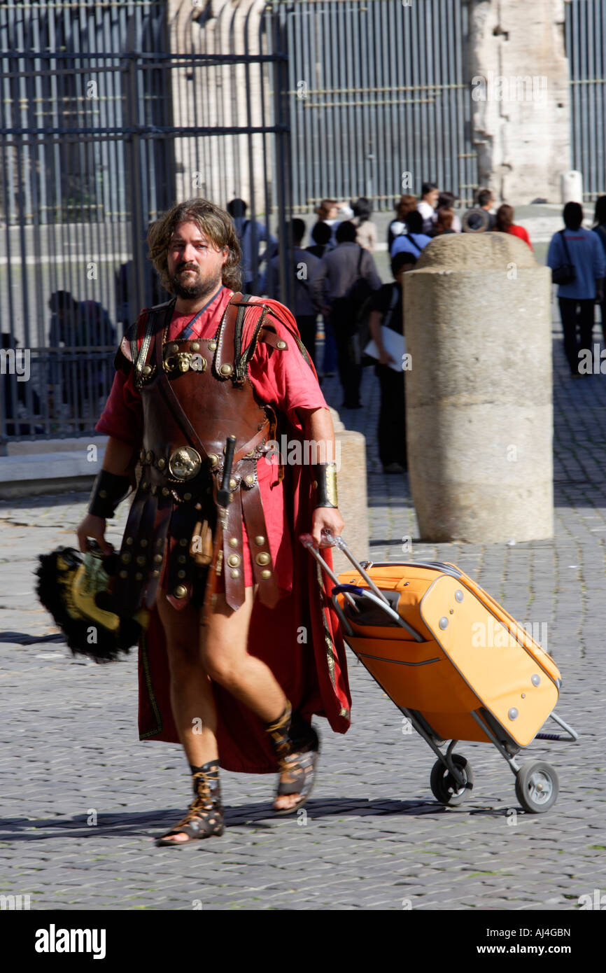 Roman Soldier With Suitcase Stock Photo - Alamy