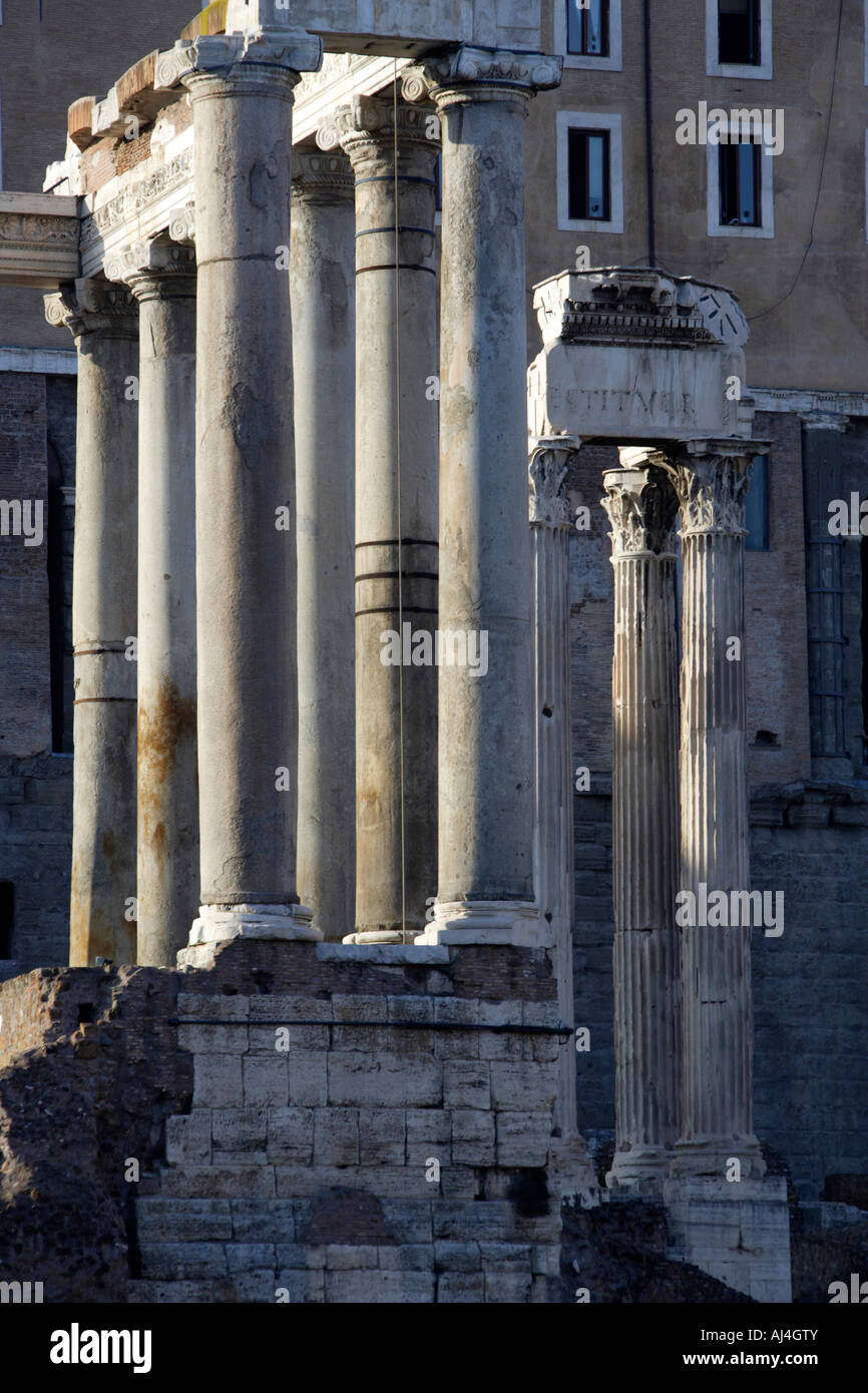 Temple Of Saturn and Temple Of Vespasian And Titus, Roman Forum, Rome ...