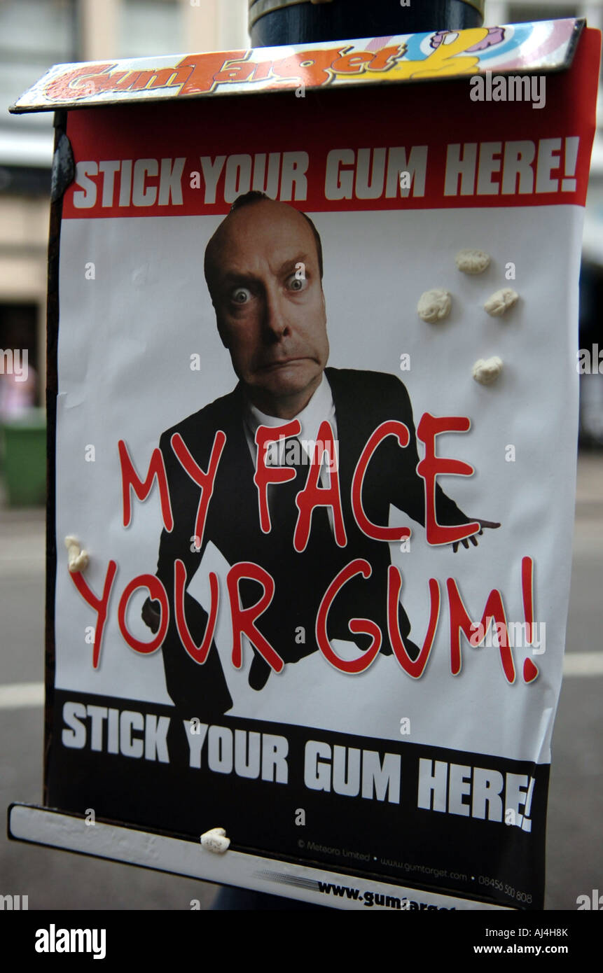 Chewing gum disposal sign hi-res stock photography and images - Alamy