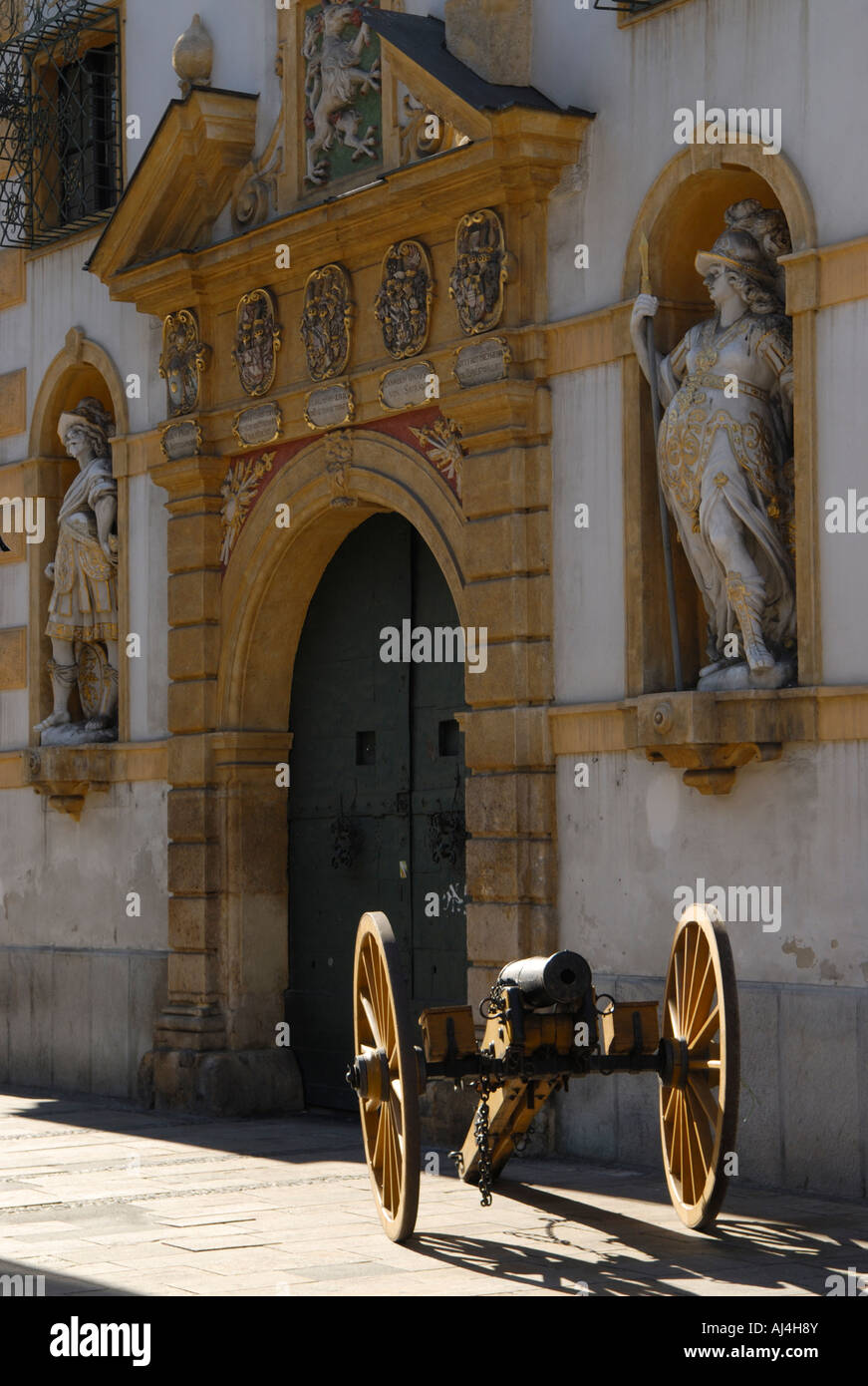 The Landeszeughaus (styrian armory) museum in the old town, Graz AT ...