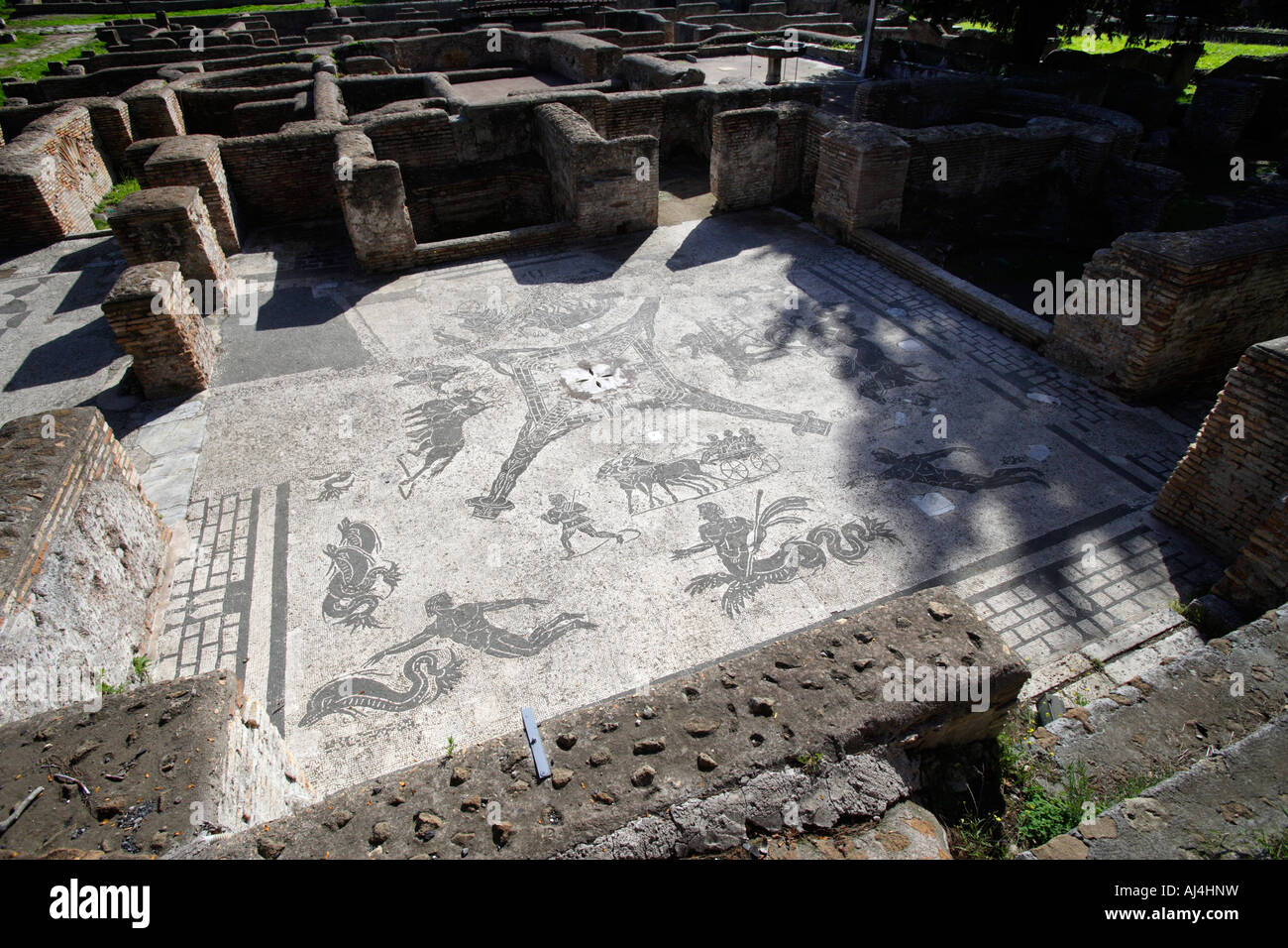 Mosaic Floor Of Frigidarium, Ostia Antica, Italy Stock Photo - Alamy