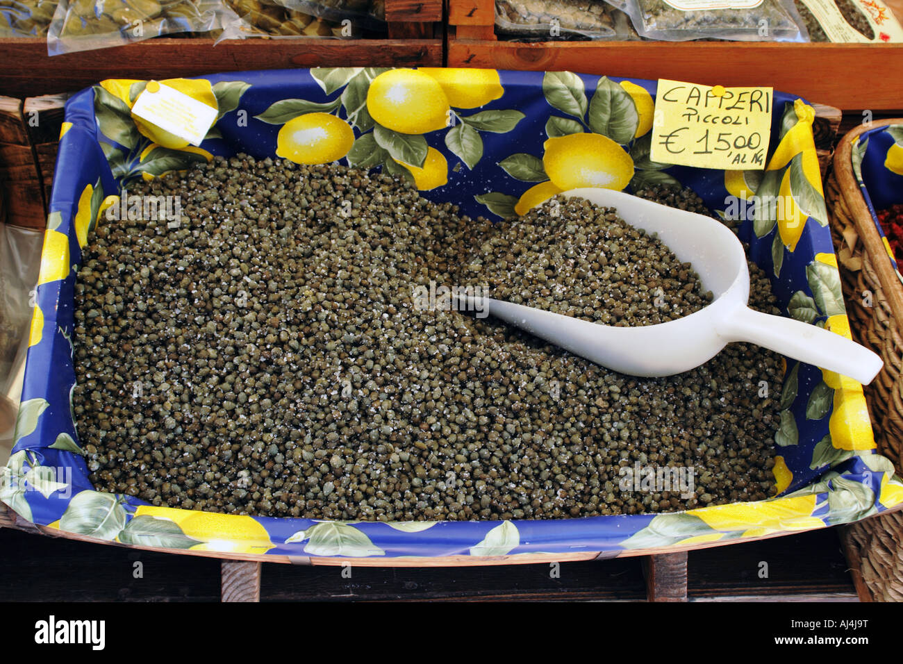 Capers for sale in the town of Lipari in the Aeolian Islands Sicily ...