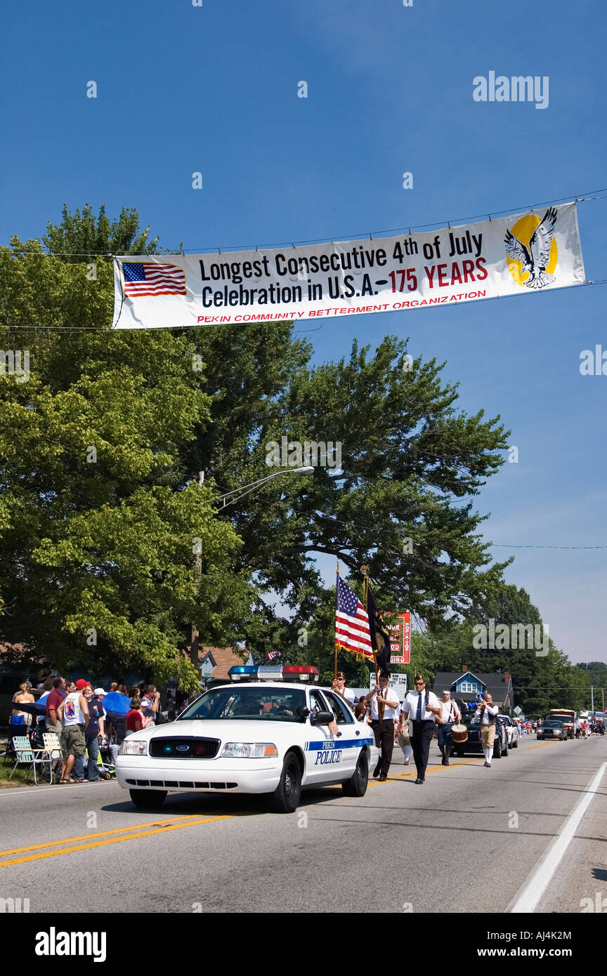Police Car Leading Parade for Longest Consecutive Fourth of July ...