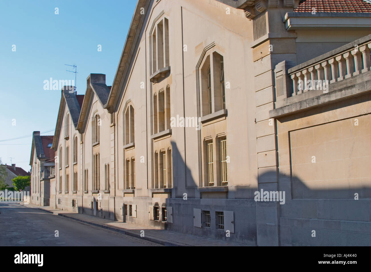 The wine cellar and winery building of Champagne Louis Roederer, Reims ...