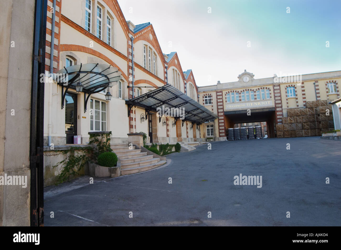 The entrance to the winery at Champagne Henriot, Reims, Champagne ...