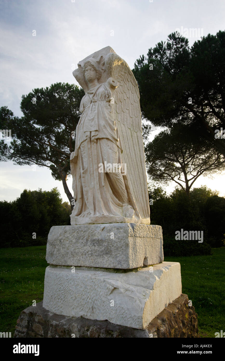 Statue Of Roman Goddess With Wings, Ostia Antica, Italy Stock Photo - Alamy