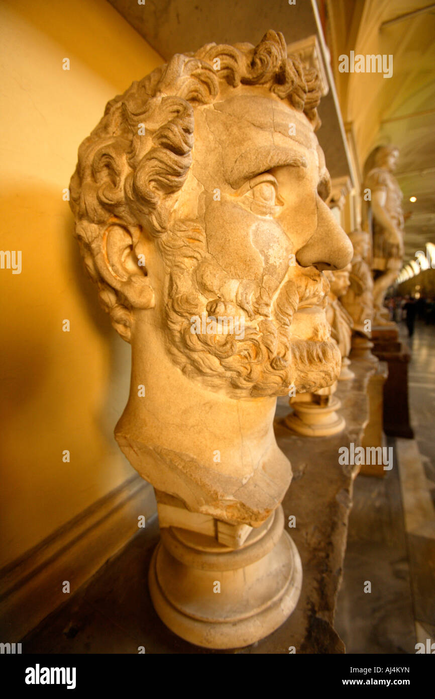 Ancient Roman Male Bust In The Vatican Museum, Rome, Italy Stock Photo ...