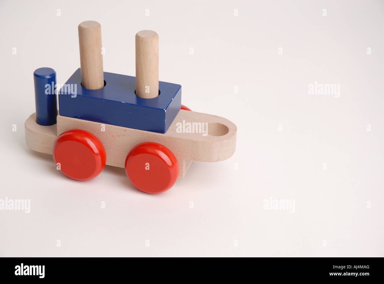 a toy train made out of block wood Stock Photo - Alamy