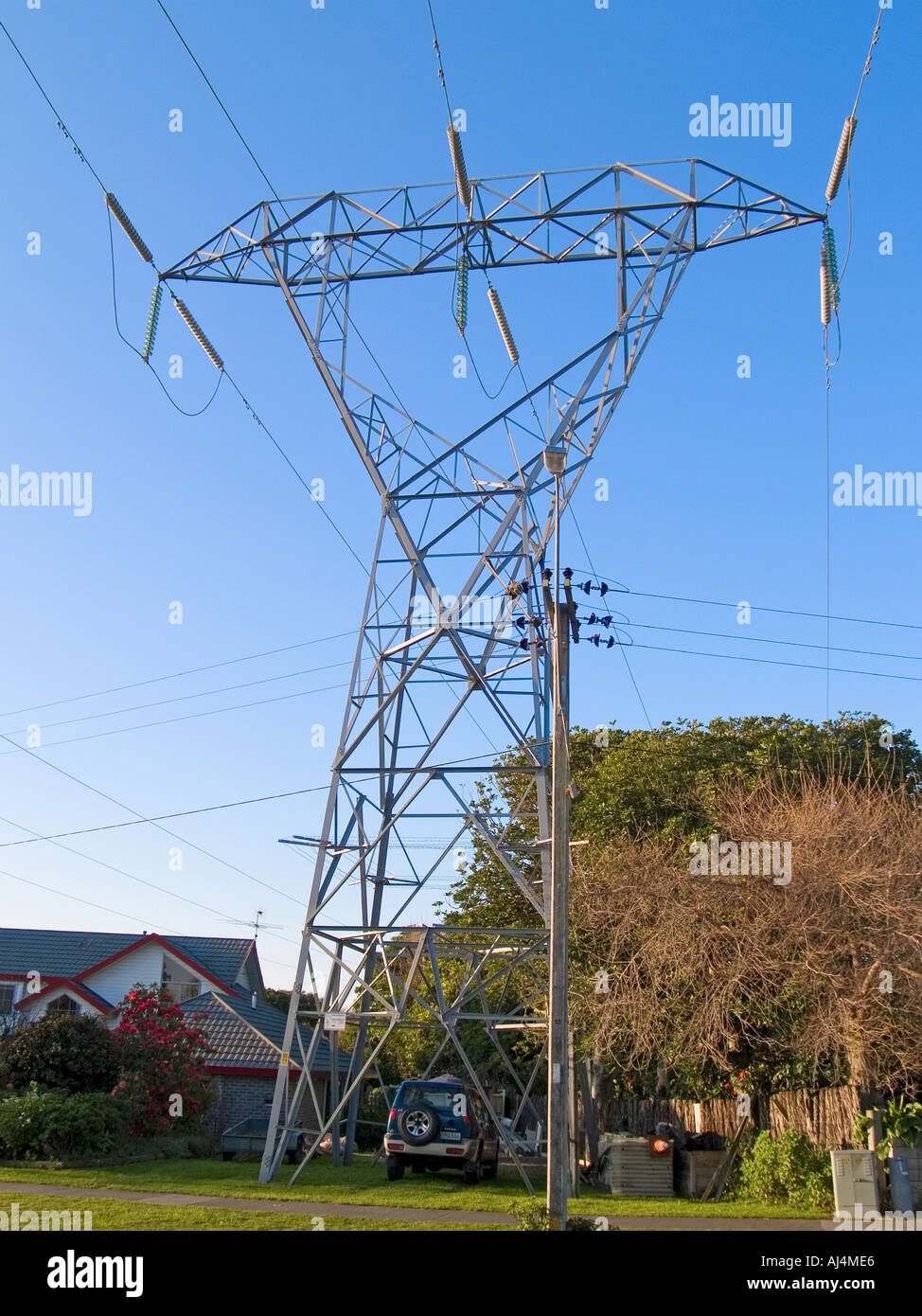 Electricity pylon tower, part of the electricity transmission grid ...