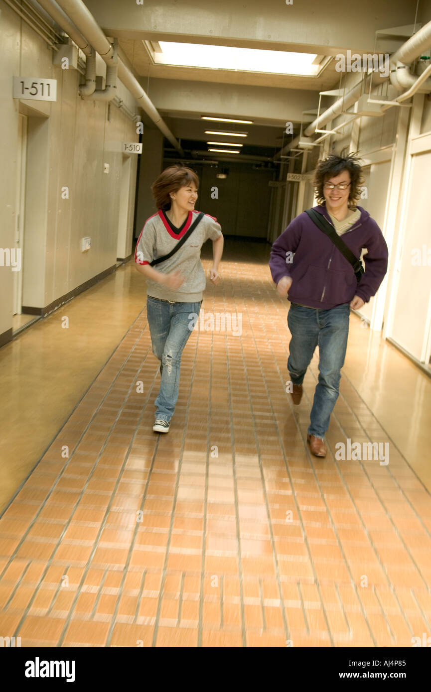 Student Running In Hallway