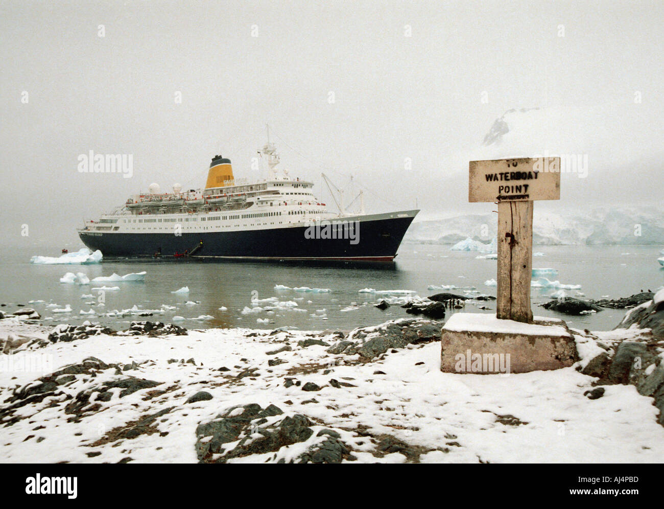 Cruise Ship at Waterboat Point Antarctica Stock Photo - Alamy