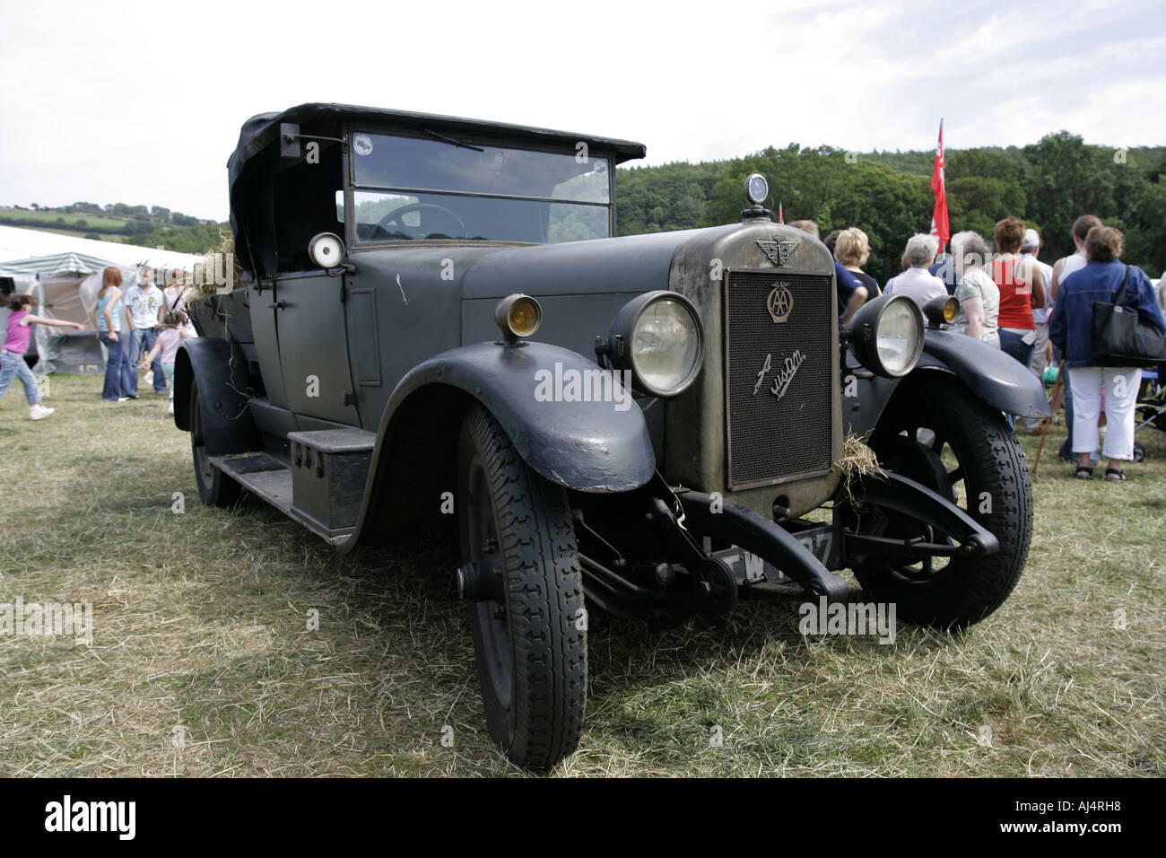 austin 12 classic pickup van during vintage tractor rally at glenarm ...