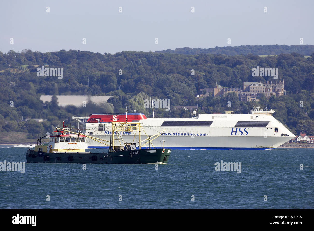 stenaline Stena Voyager HSS fast passenger ferry passes large mussel ...