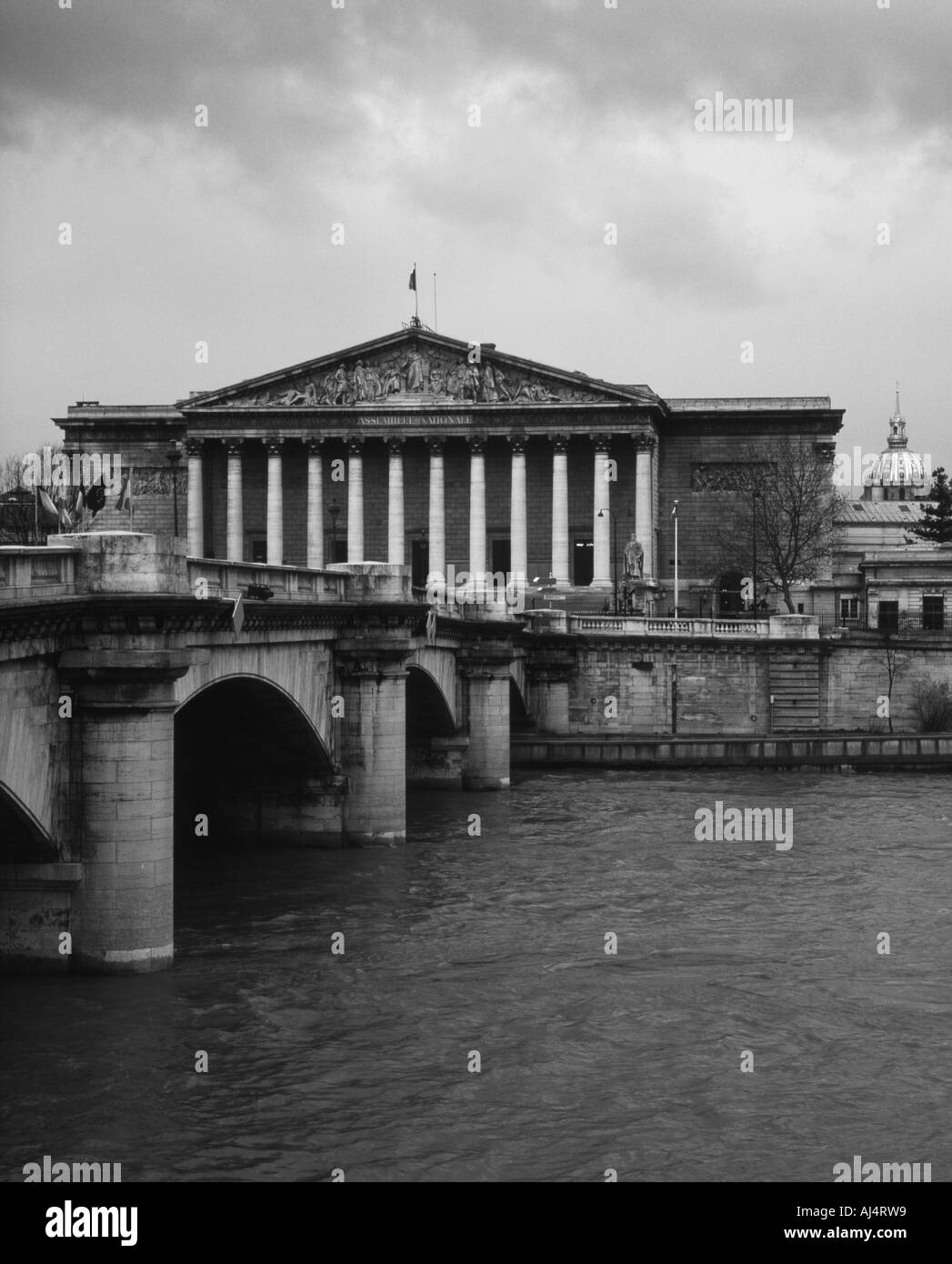 French Parliament building in the Bourbon Palace Paris France Stock ...
