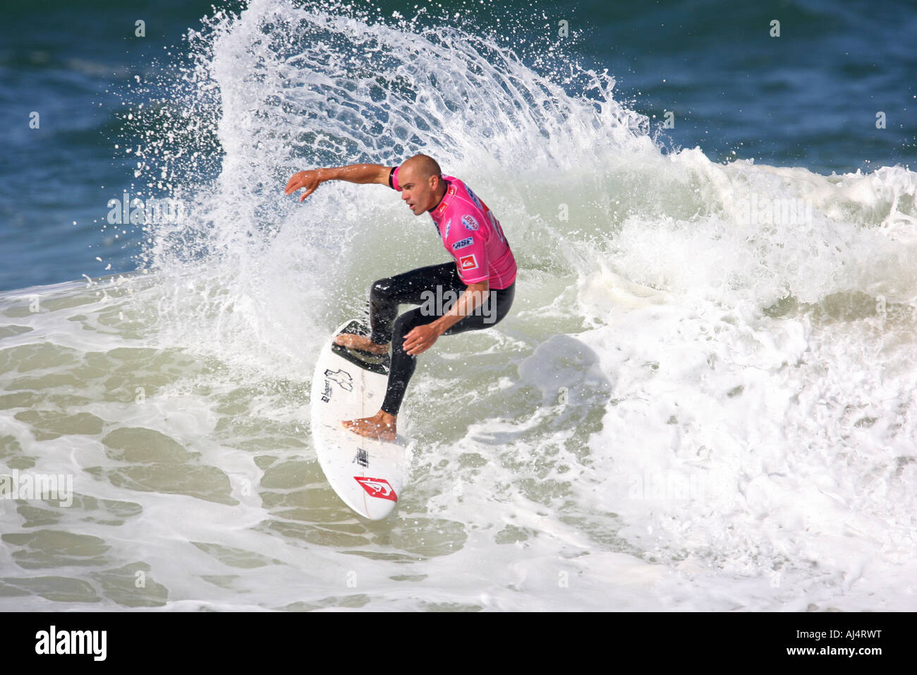 Pro Surfer Kelly Slater surfs a Wave Stock Photo - Alamy