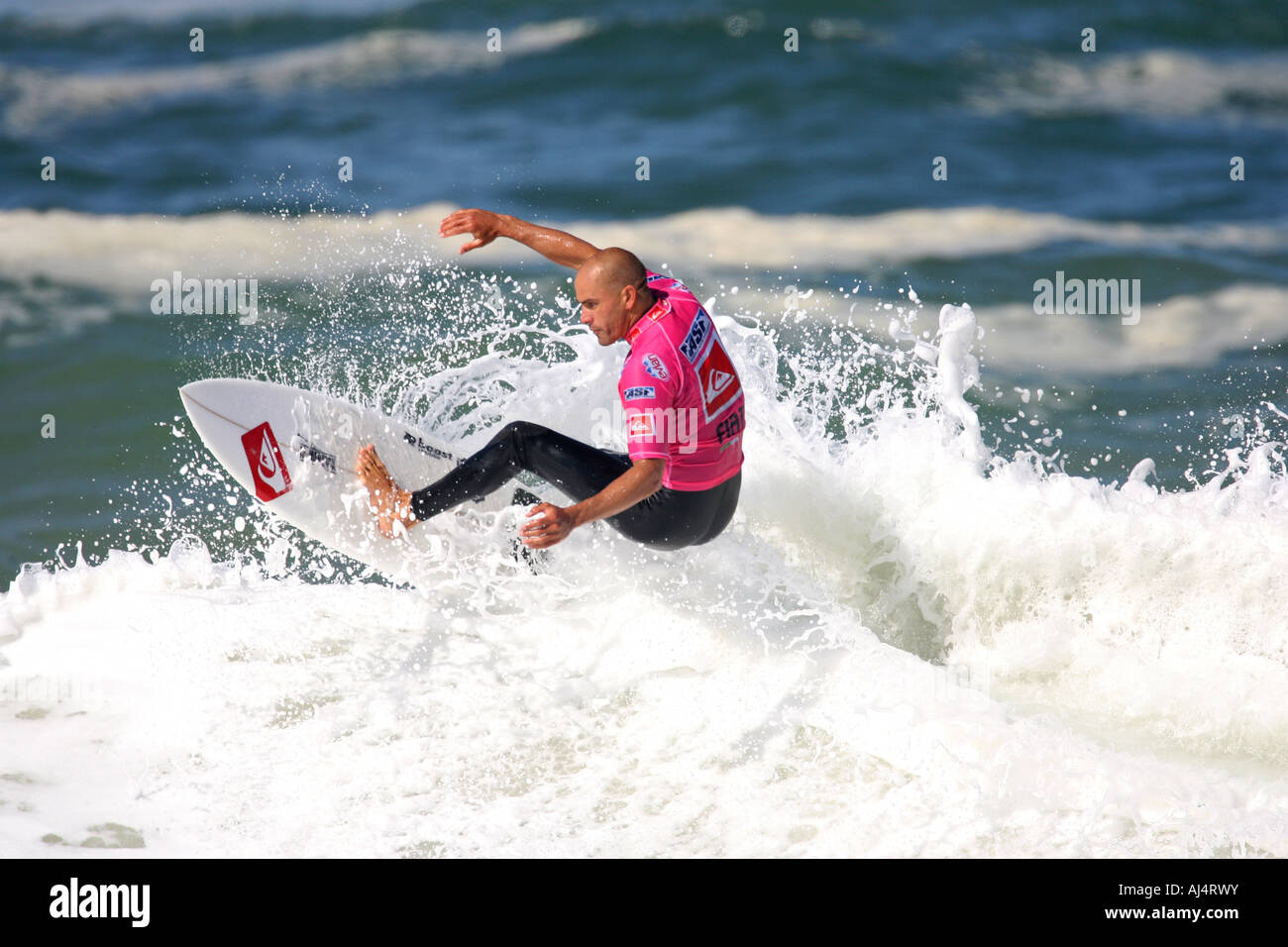 Pro Surfer Kelly Slater surfs a Wave Stock Photo - Alamy