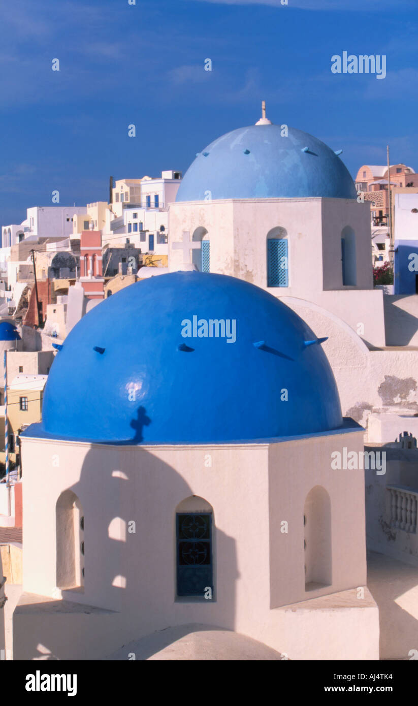 Two churches in the village of Oia Stock Photo - Alamy