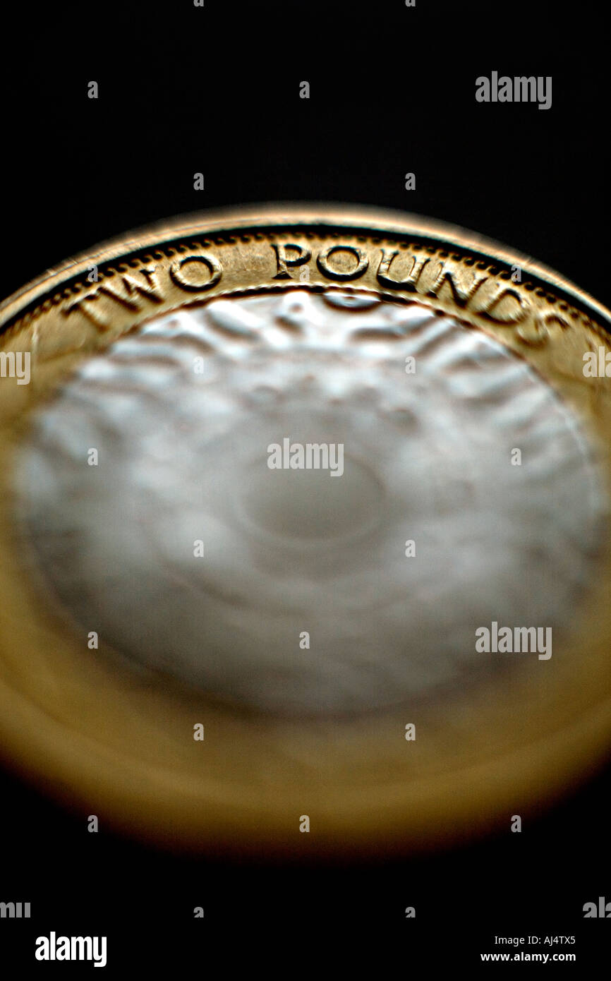 A two pound coin from the Great British Pound currency Stock Photo - Alamy