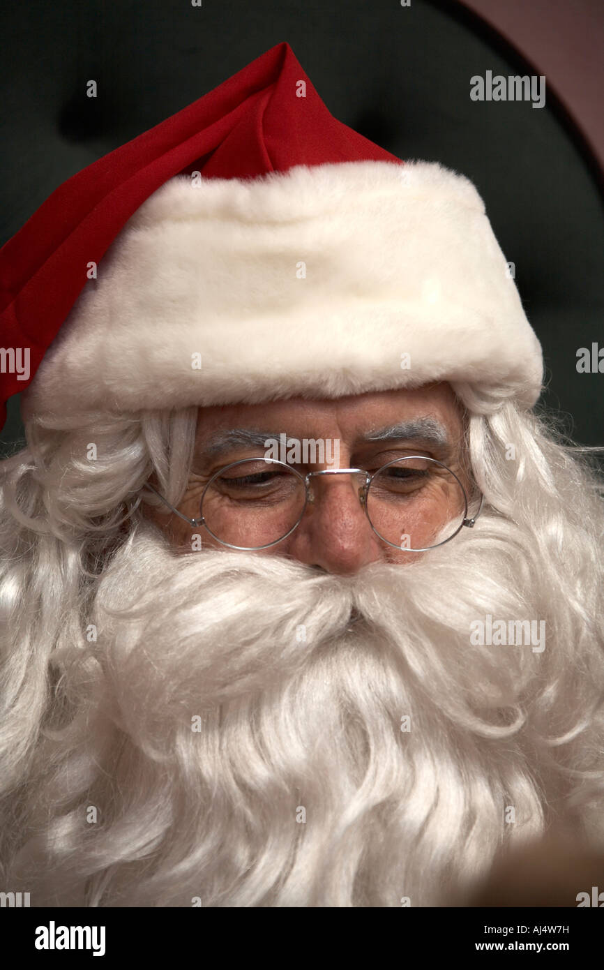 Father Christmas or Santa Claus with red hat and white beard in Sydney ...