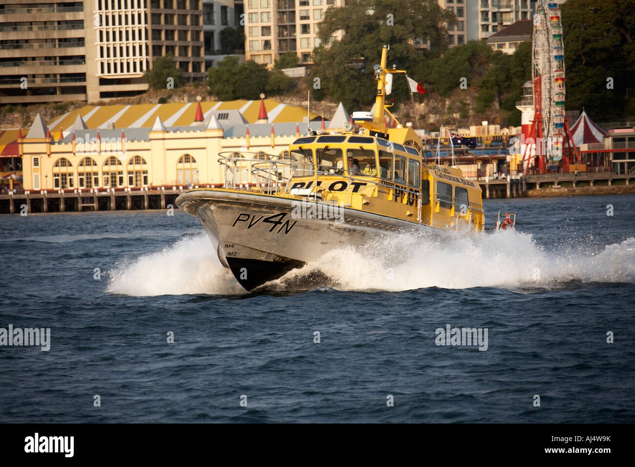 Harbour pilot boat in Sydney New South Wales NSW Australia Stock Photo ...