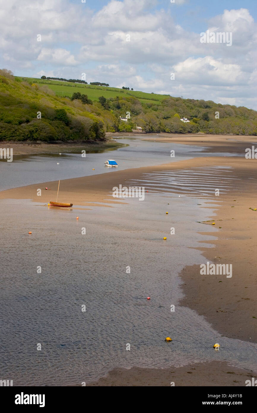 River Avon estuary at Bantham looking towards Cockleridge Devon Stock ...