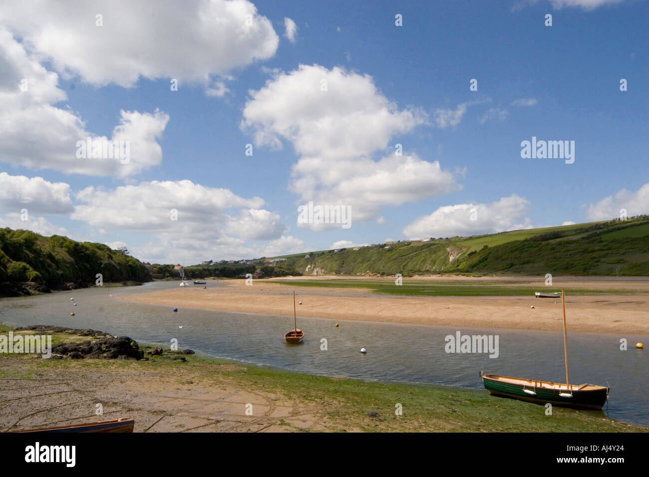 low tide on the River Avon estuary at Bantham Devon Stock Photo - Alamy