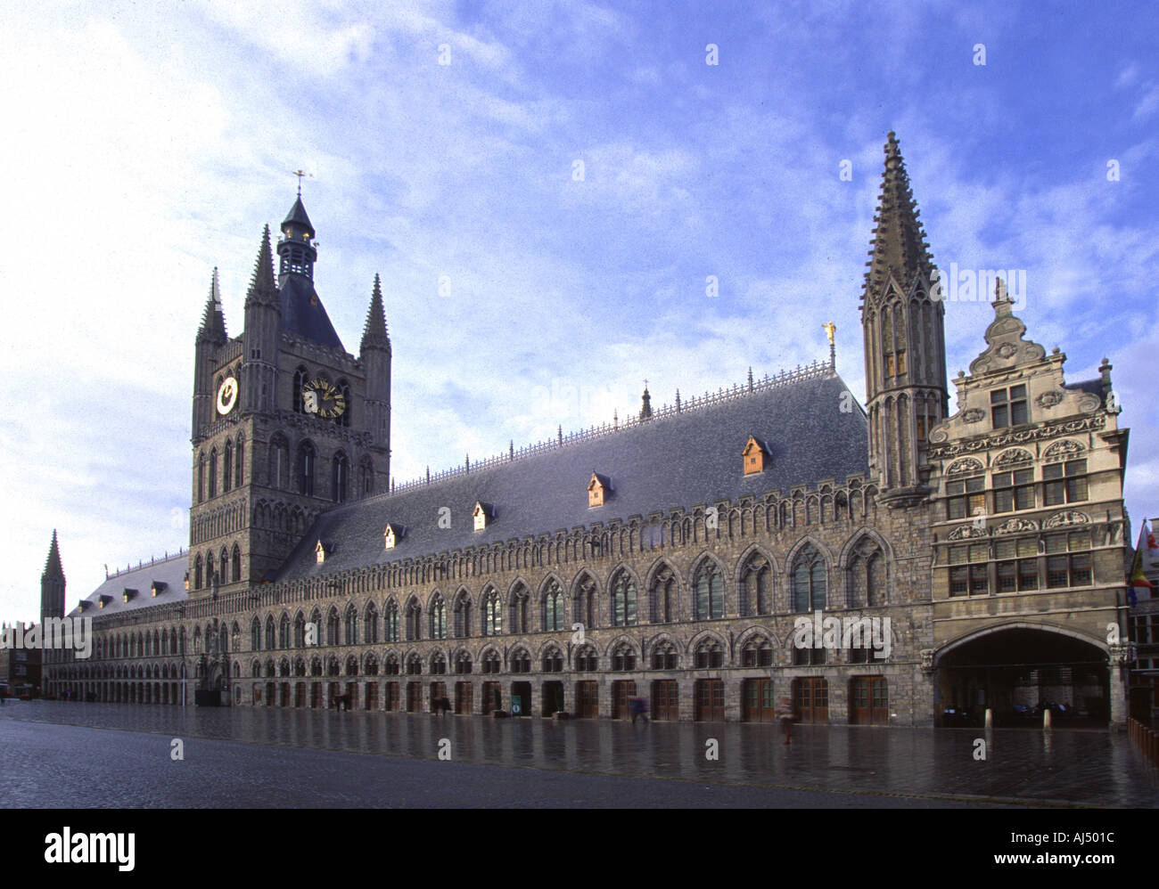 Ypres Cathedral Belgium one rainy morning Stock Photo - Alamy