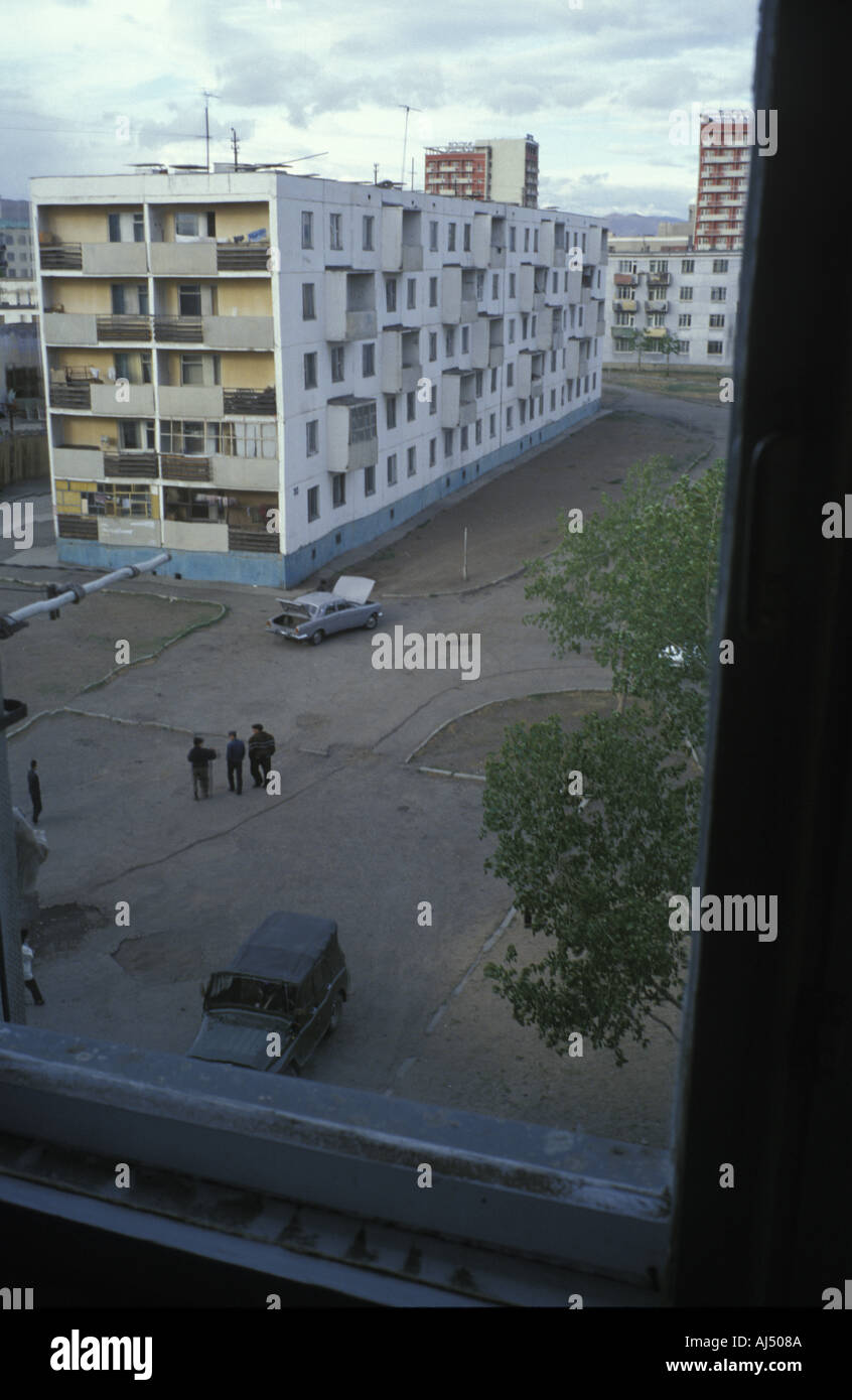 A communist built tenemant block in the capital of Outer Mongolia Ulan ...