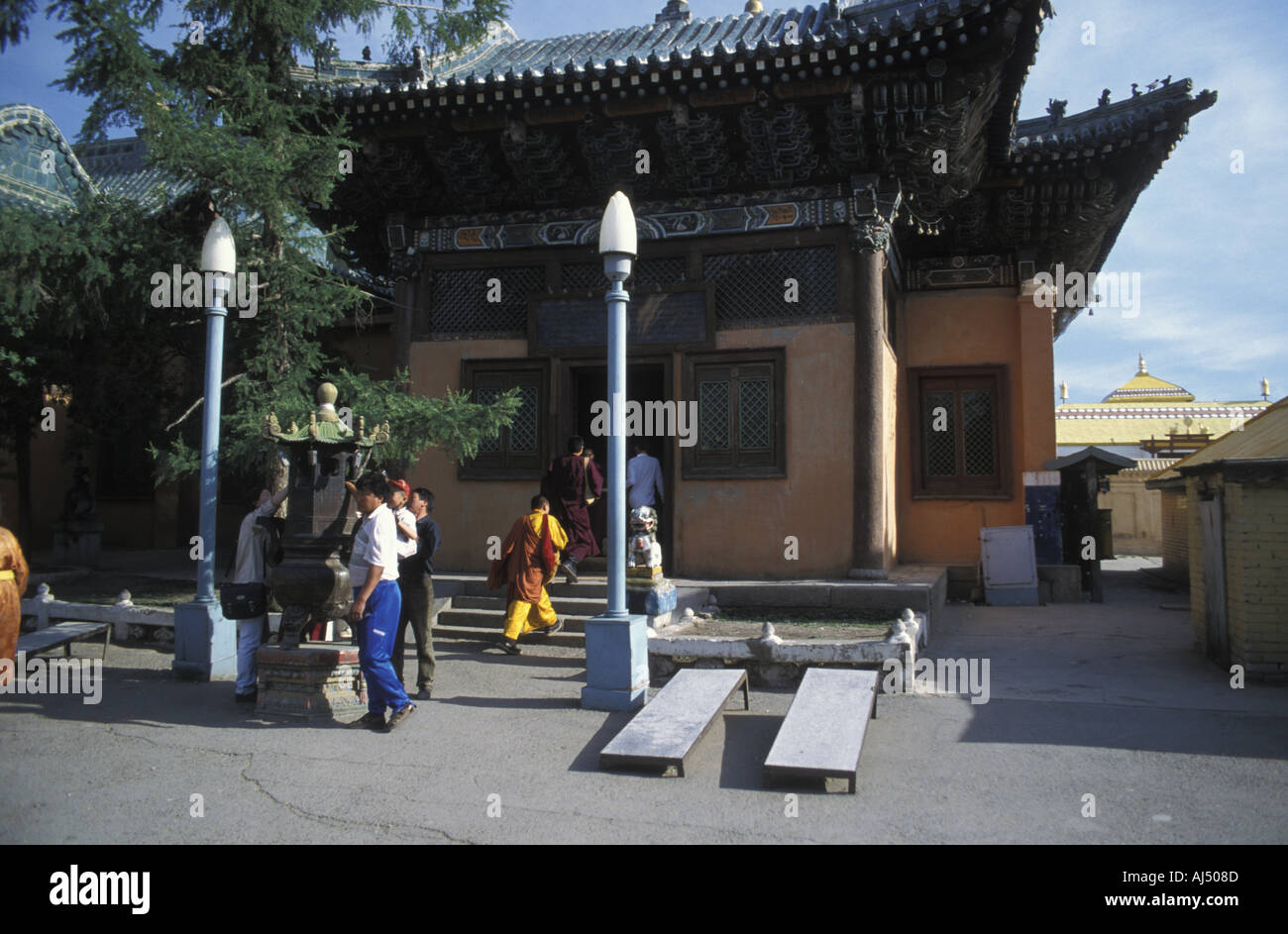 A buddhist monastery in the capital of Outer Mongolia Ulan Batur Stock ...