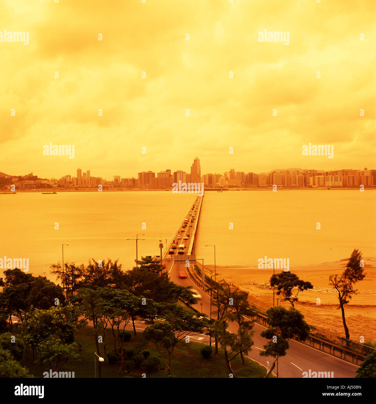 Taipa Bridge and Macau Skyline Stock Photo - Alamy