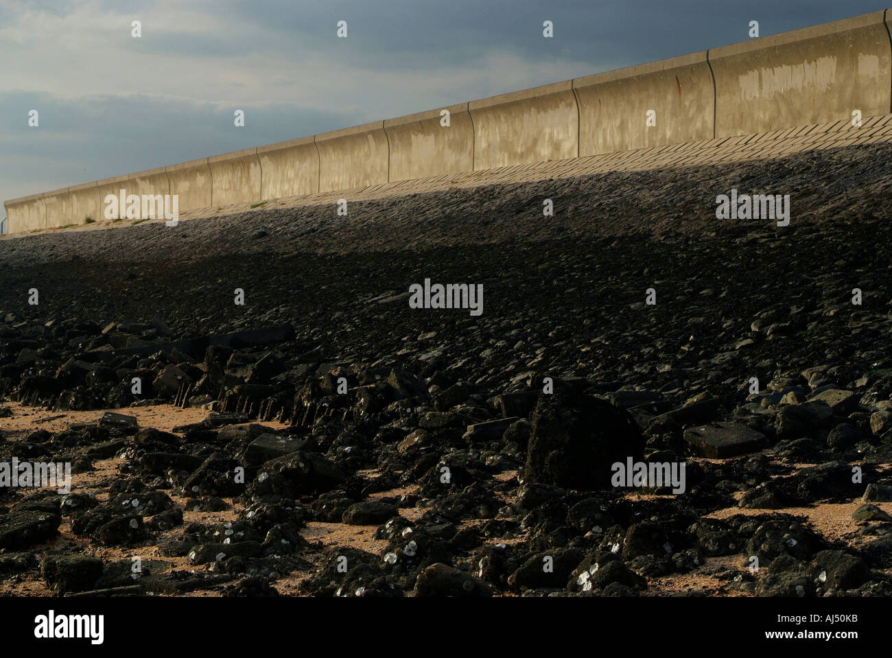 Sea wall and flood defence Stock Photo - Alamy