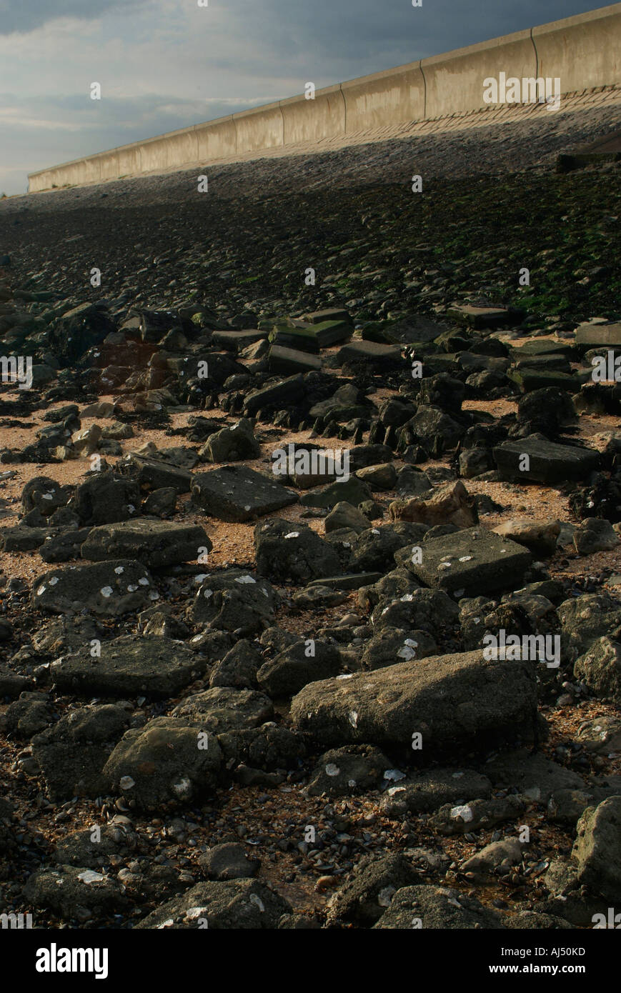 Sea wall and flood defence Stock Photo - Alamy