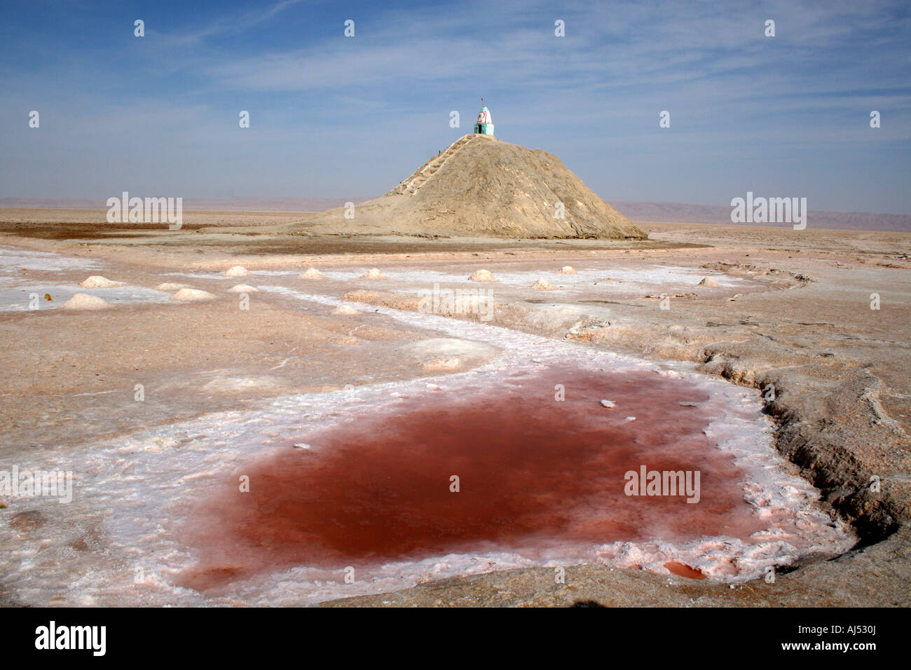 A monument built on a hill on the way between Tozeur and Kebili at the ...