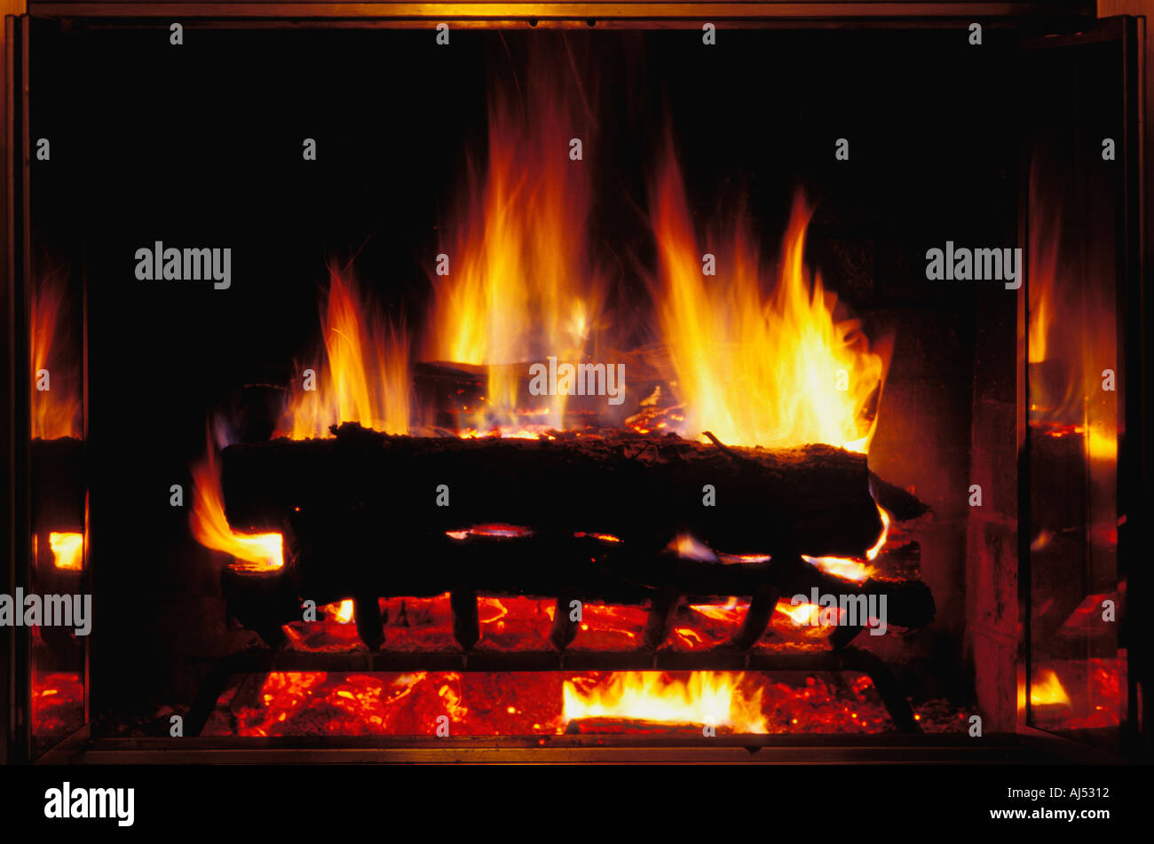 Fire flames reflected in hi-res stock photography and images - Alamy
