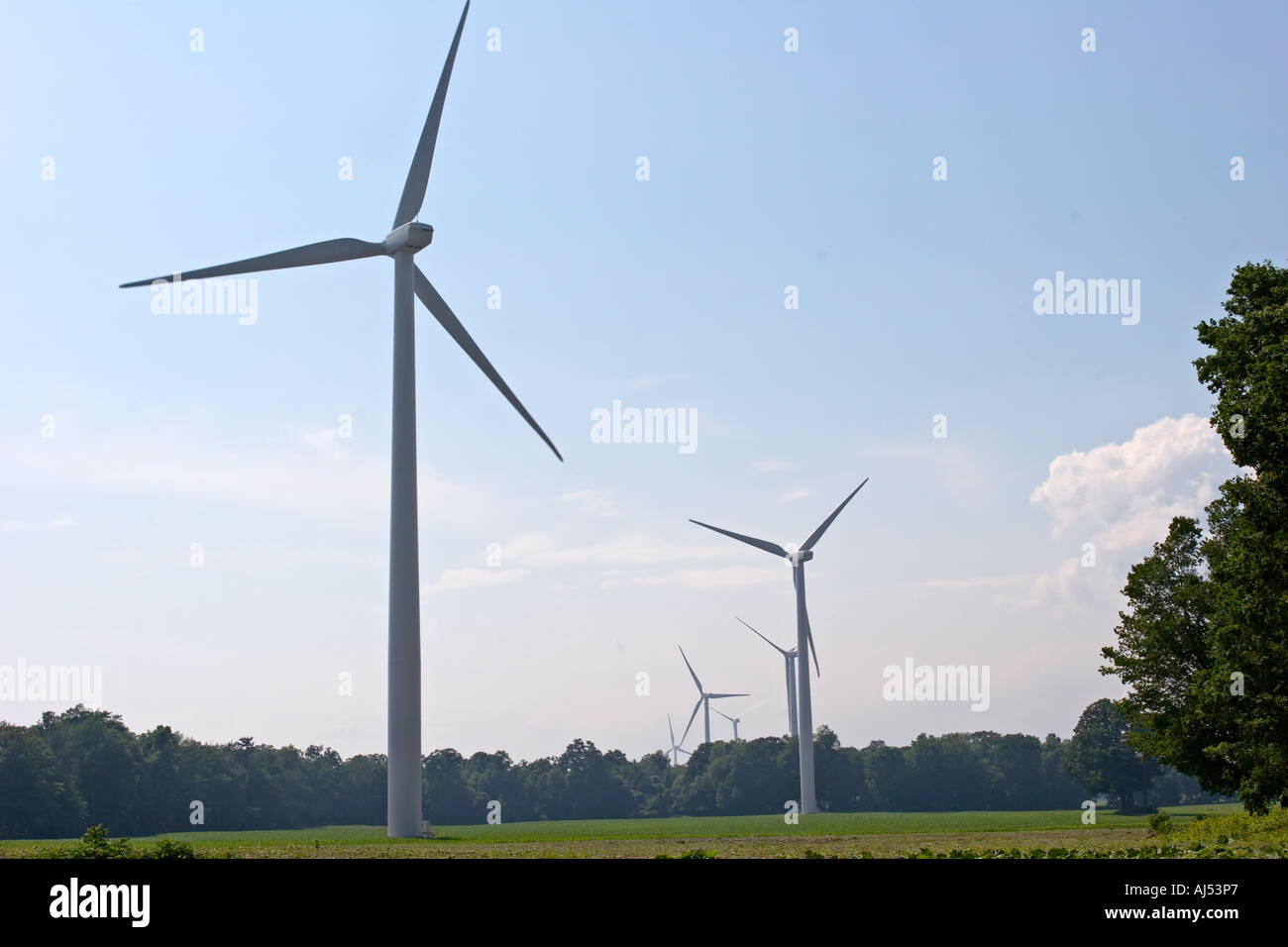 Windmills in a farmer's field Stock Photo - Alamy