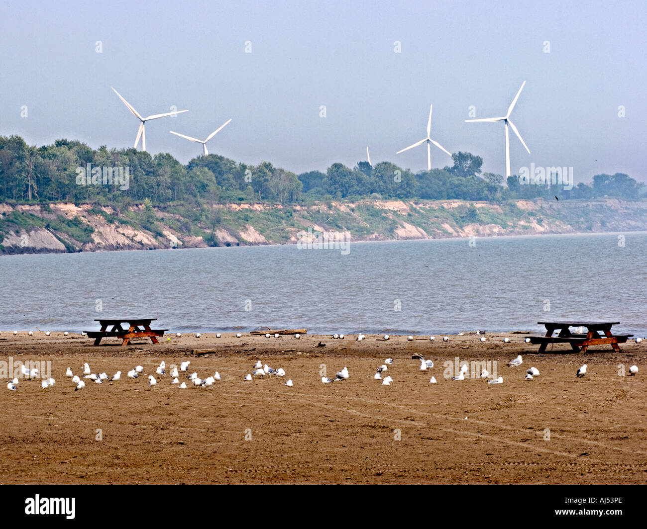 Windmills behind a sand dune Stock Photo - Alamy