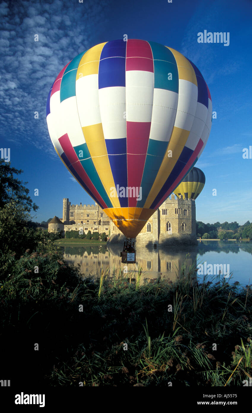 Hot air ballooning at Leeds castle Kent United Kingdom Stock Photo - Alamy