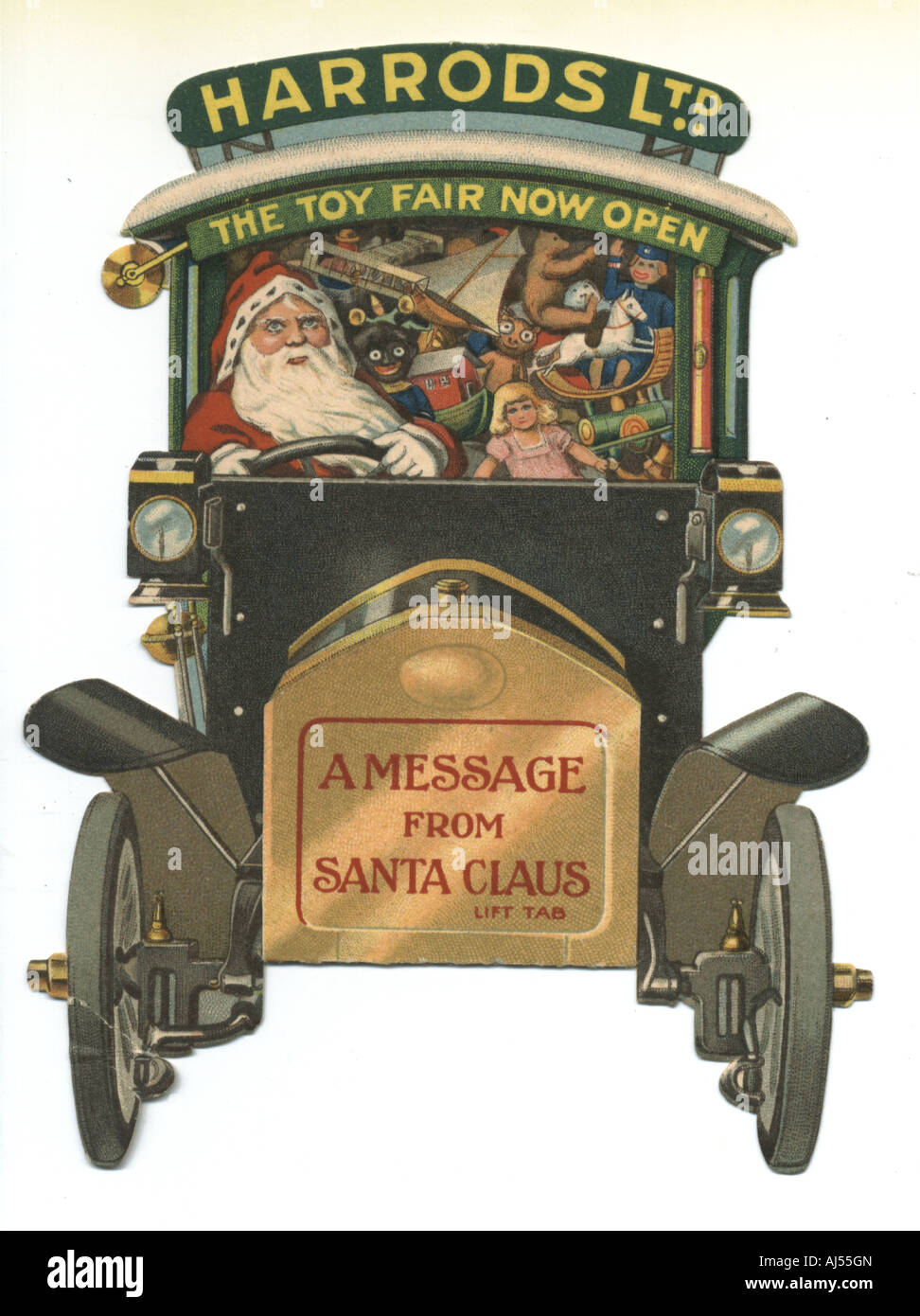 Edwardian die cut Harrods advertisement Stock Photo - Alamy